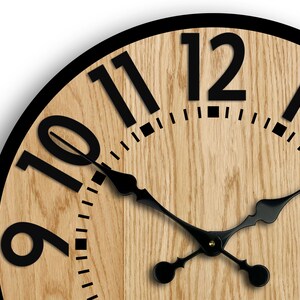 Large Wood Clock Clock With Numbers Farmhouse Wooden Wall | Etsy