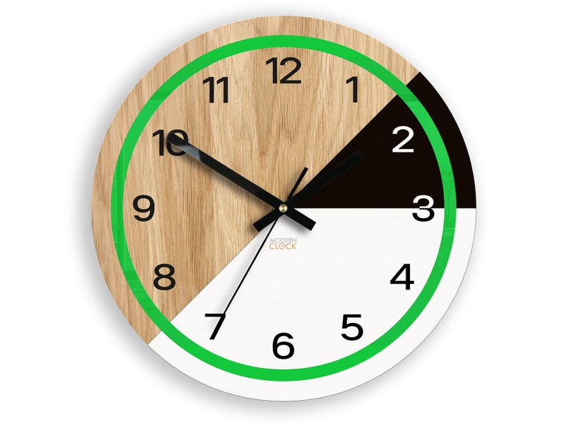 Geometric Wall Clock Lagos Green Clock With Numbers - Etsy