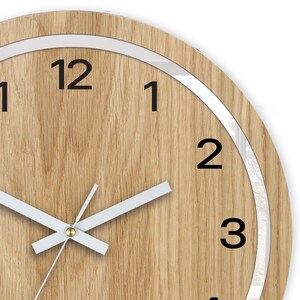 Large Wall Clock, Karl Wood Wall Clock With Black Numbers, Oak Clock 33 ...