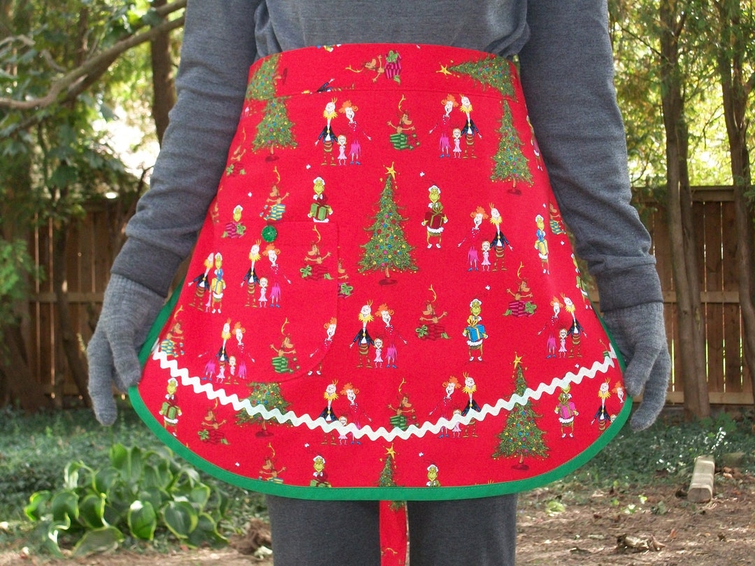 The Grinch Apron/ Half Apron/christmas Apron/holiday Apron - Etsy