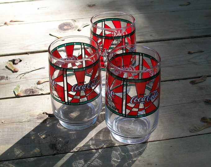 Coca-cola Drinking Glasses, Logo, Enjoy Coca-cola, Set of 3 - Etsy