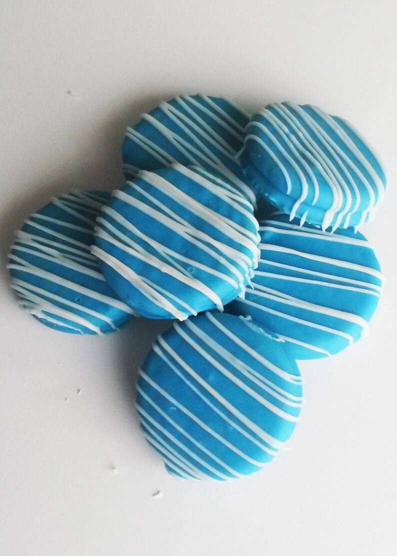 12 Baby Blue Chocolate Covered Oreo Cookies With White - Etsy