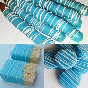 Light Blue and White Chocolate Covered Party Pack - Oreos, Rice Krispie ...