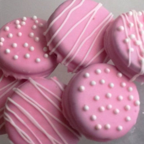 12 Pretty Little Girl Pink Chocolate Covered Oreo Cookies With - Etsy