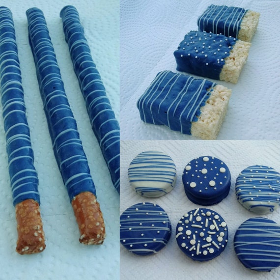 Blue Chocolate Covered Pretzels