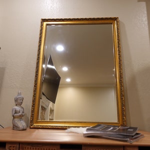 Large Vintage Gold Mirror, Gold Frame Mirror, Vintage, Antique, Wedding ...