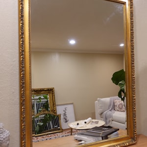 Large Vintage Gold Mirror, Gold Frame Mirror, Vintage, Antique, Wedding ...