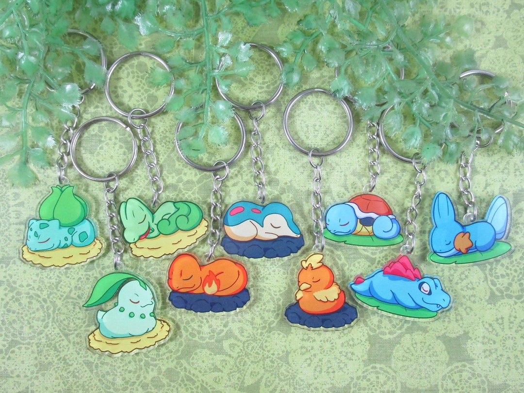 Loafemon Loaf Shaped Starter Pokemon Gens 1-3 Clear Acrylic Keychain ...