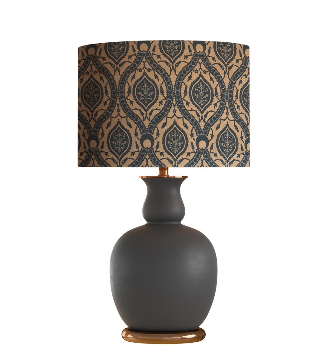 Drum Shade, Lampshade, Lamp Shade, Serpentine, Damask, Victorian ...
