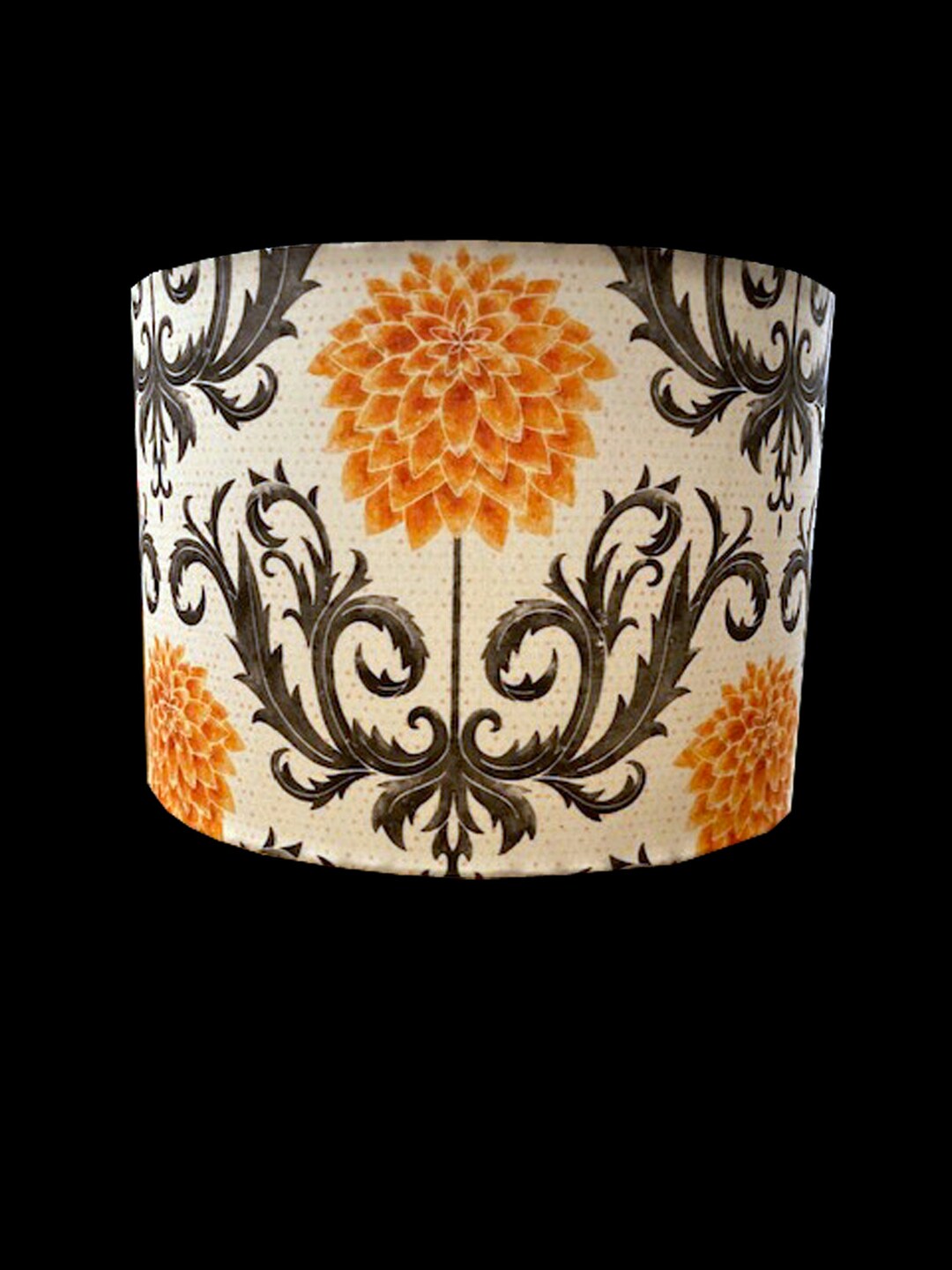 Drum Shade, Lampshade, Lamp Shade, Victorian Dahlias, Rococo, Baroque ...