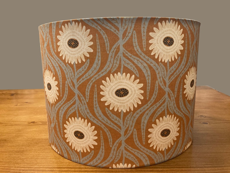 Drum Shade Lampshade Lamp Shade Home Decor Gray Rust - Etsy