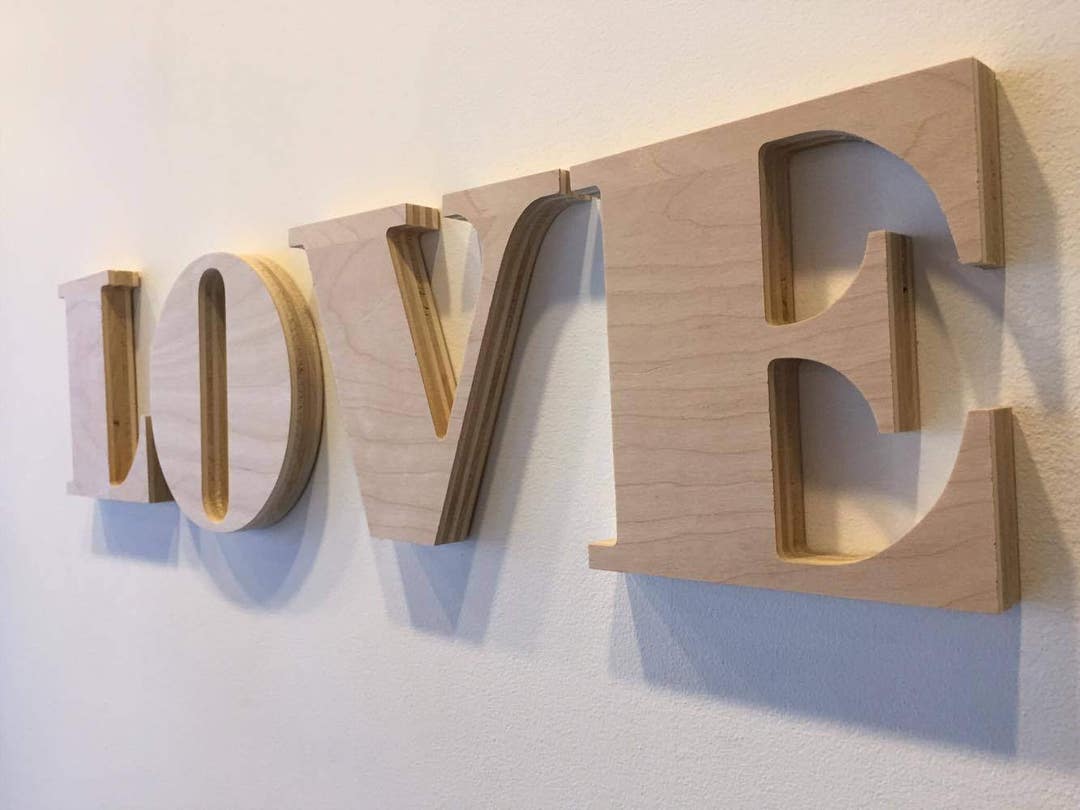 Custom Wood Large Letters - Wedding Room Wall Home Decor 5" - Etsy