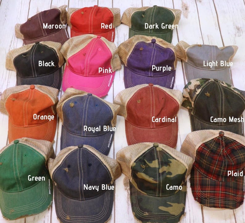 Distressed Mesh Trucker Hat - Worn Soft Trucker Hat -soft Mesh Pigment ...