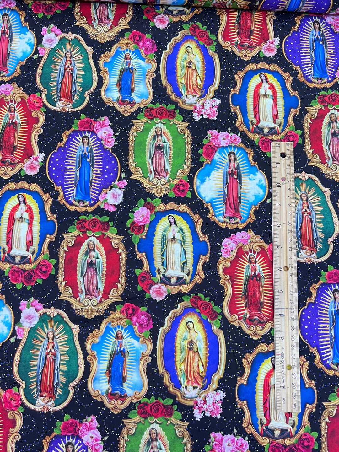 Our Lady of Guadalupe Printed Fabric - Timeless Treasures Fabric Cotton Fabric by the Yard ...