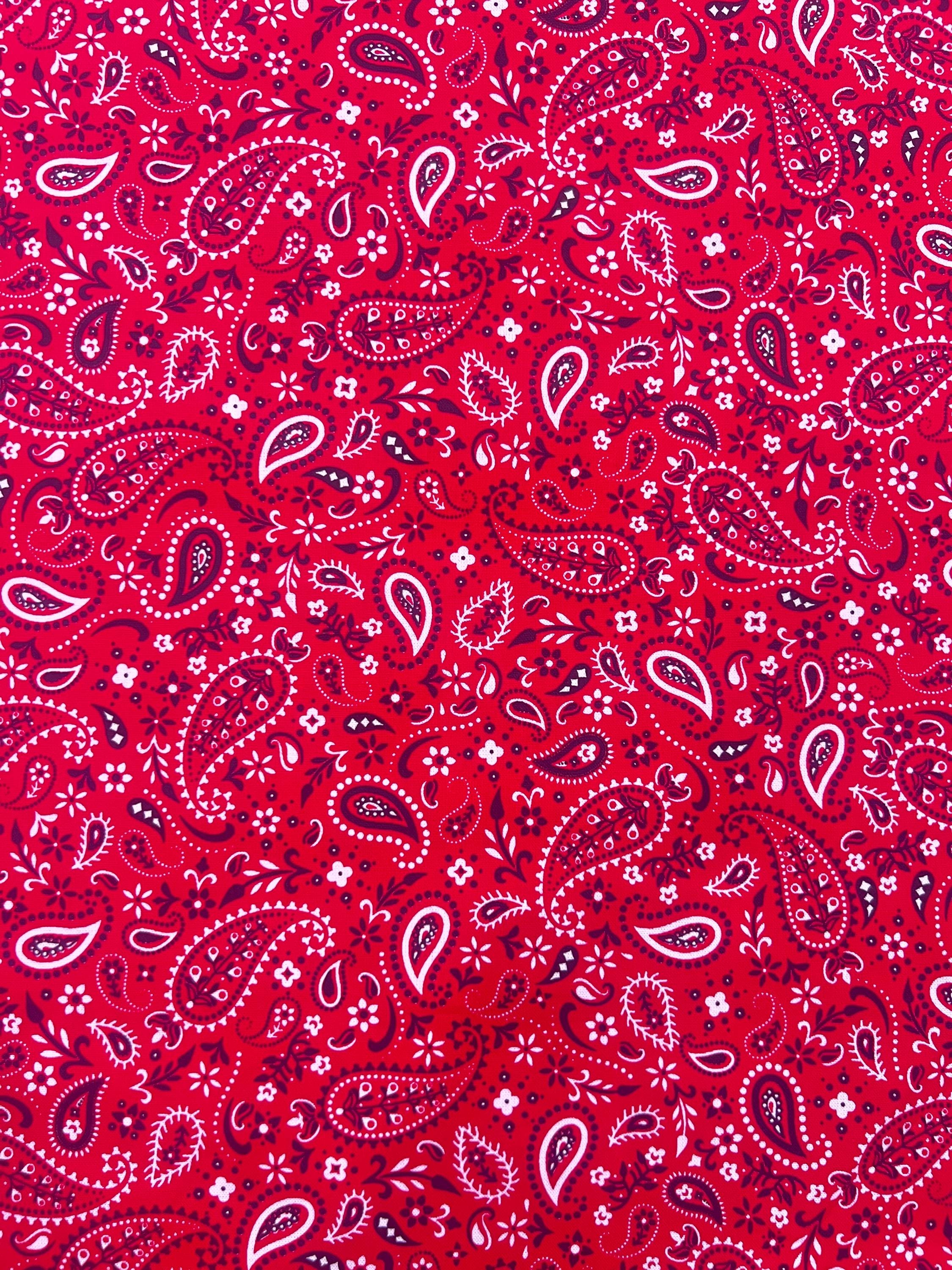 Red Bandana Paisley Fabric - Timeless Treasures Cotton Fabric by the ...