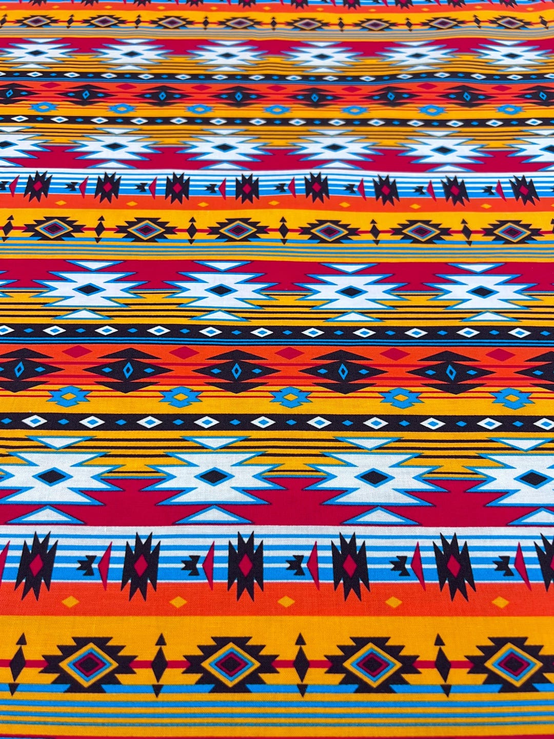 Orange Turquoise Aztec Western Fabric - Spirit Trail by Windham Fabrics ...