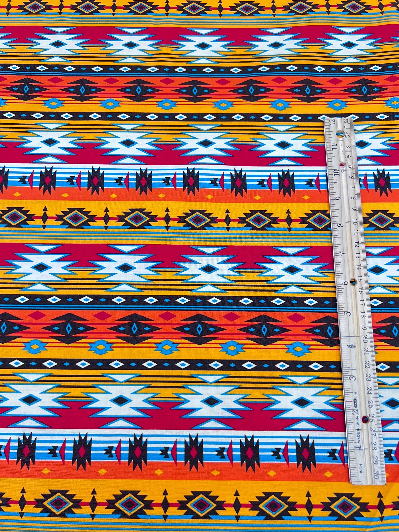 Orange Turquoise Aztec Western Fabric - Spirit Trail by Windham Fabrics ...