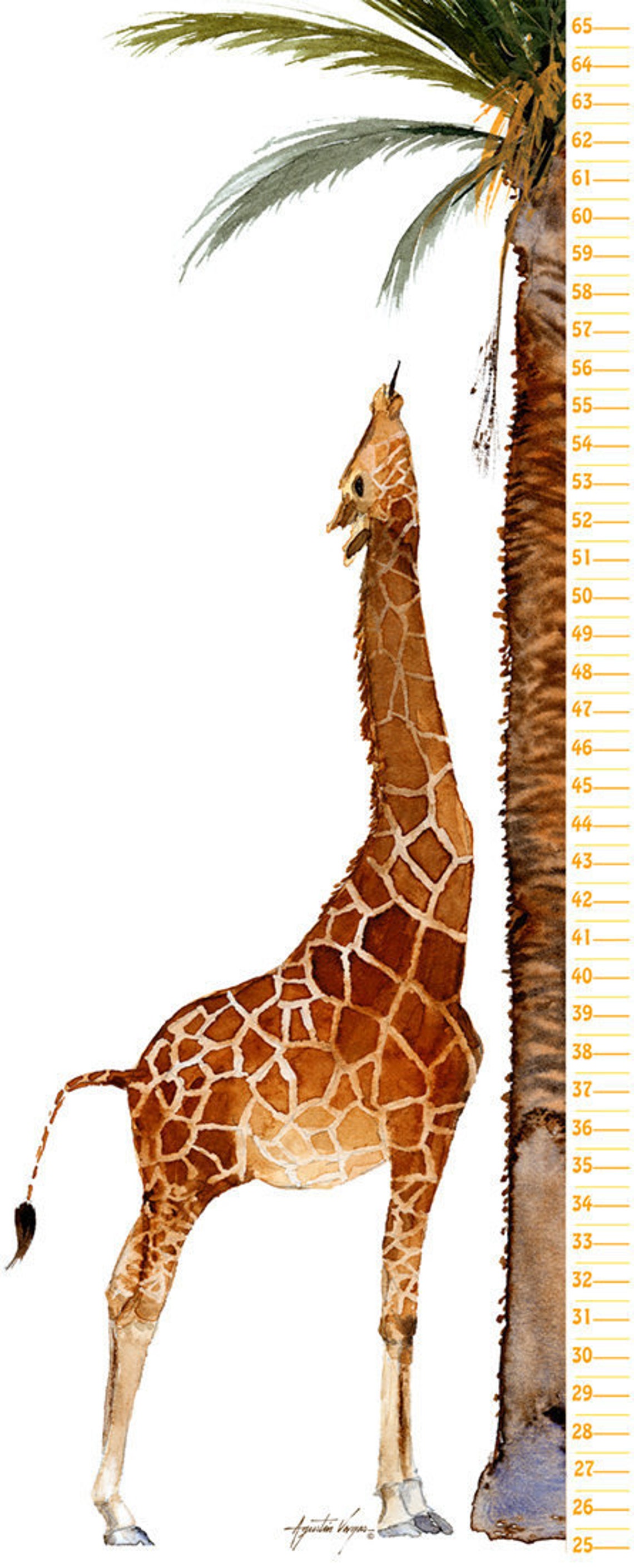 Giraffe Growth Chart Etsy