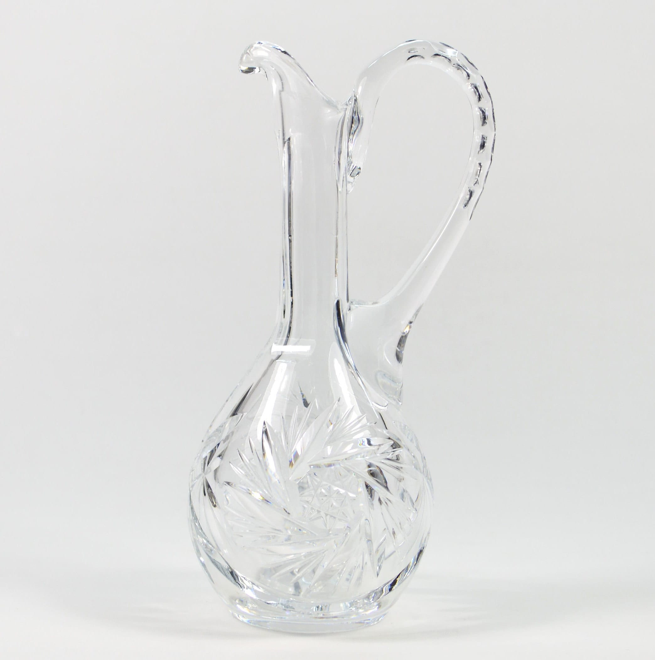 Clear Cut Glass Carafe Heavy Glass Decanter Original Vintage - Etsy