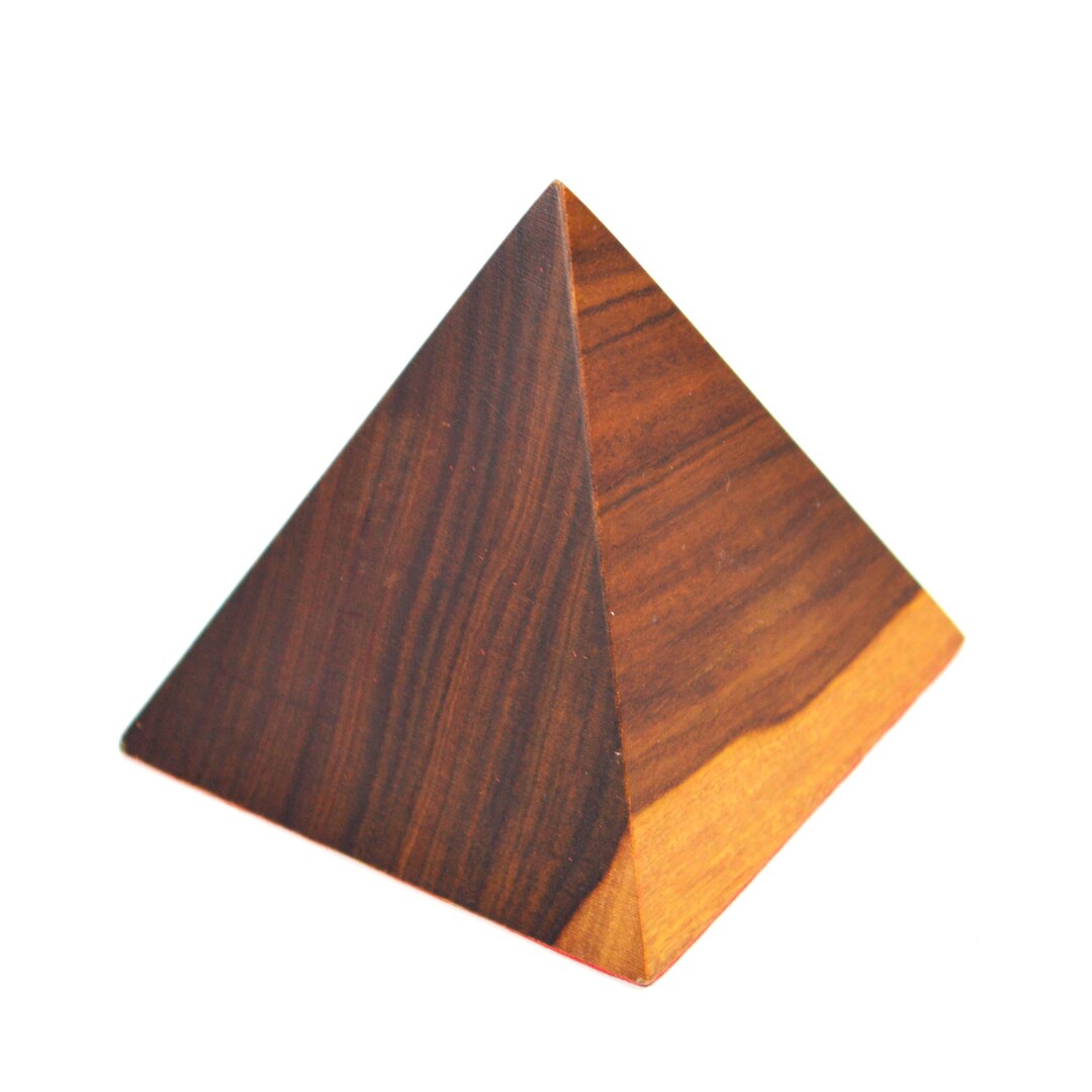 Tropical Wooden Pyramid. Paperweight. Curari Wood Veneered Decorative ...