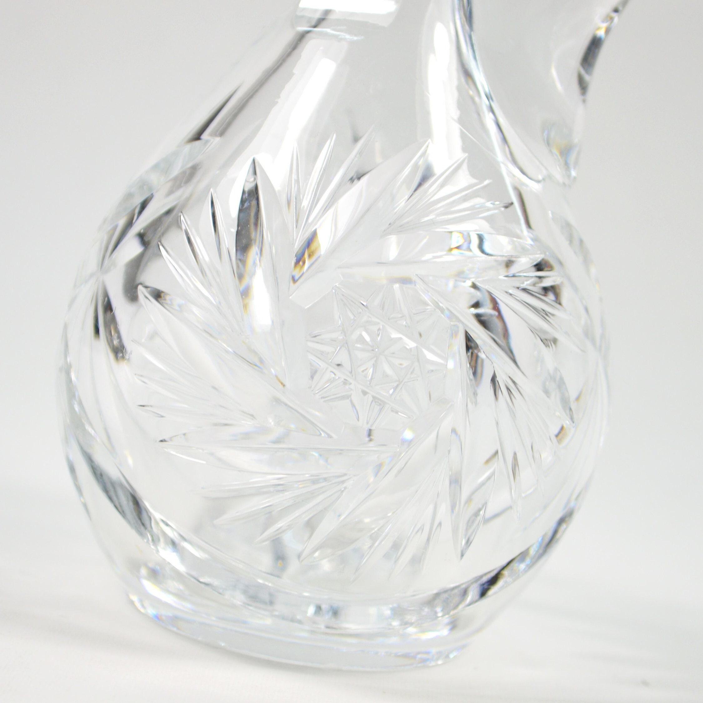 Clear Cut Glass Carafe Heavy Glass Decanter Original Vintage - Etsy