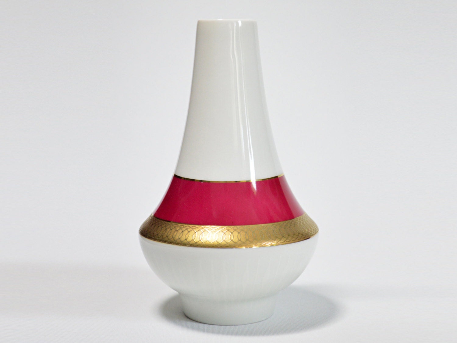 Vase SCHERZER BAVARIA porcelain vase with appliques in gold | Etsy