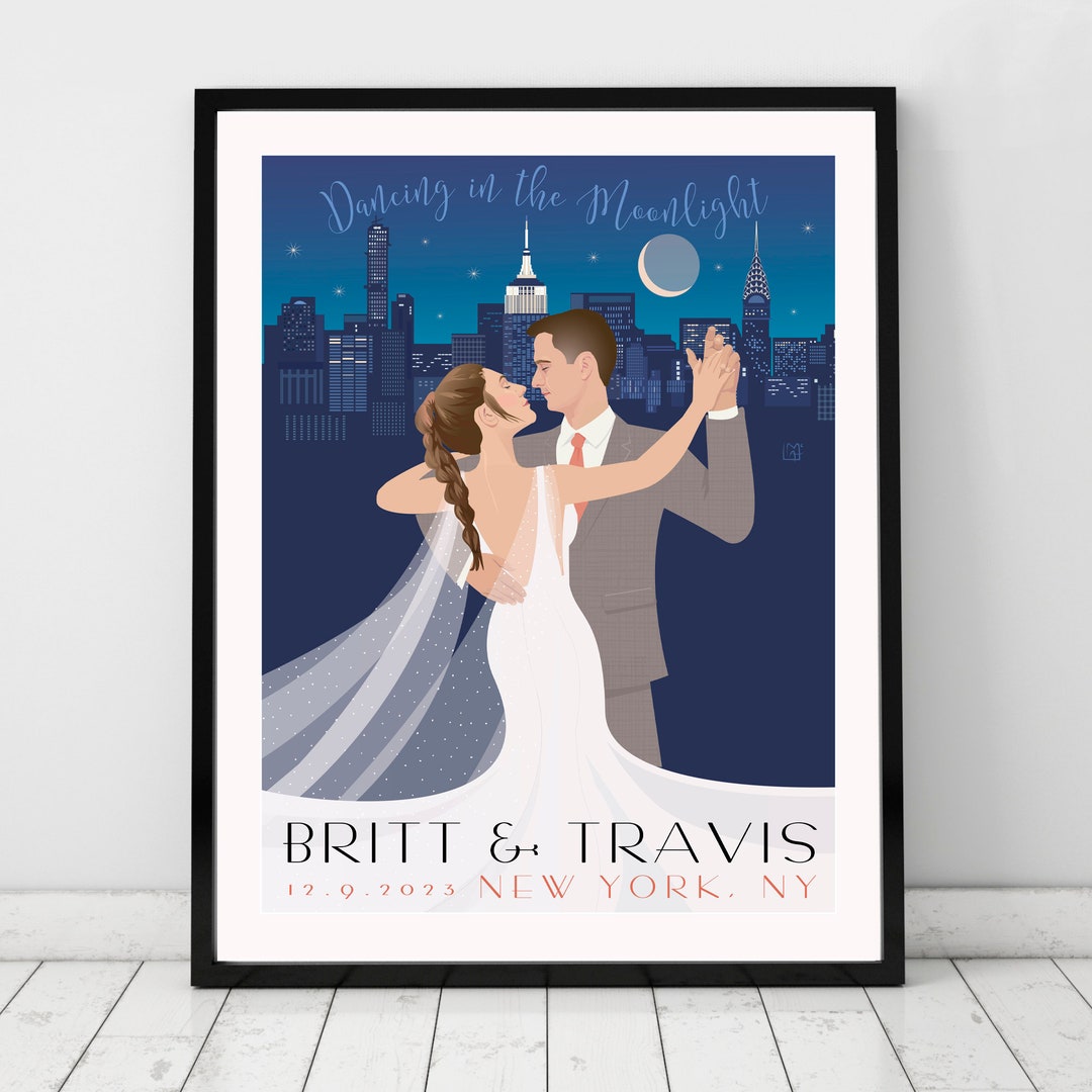 Wedding Dance Poster, Customized Couple, Custom City Venue ...