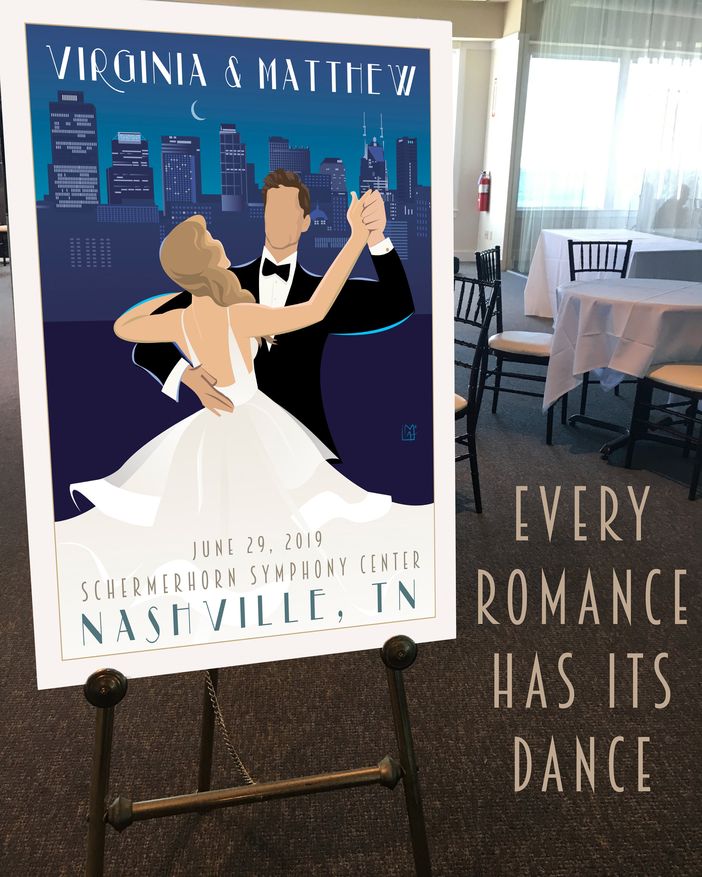 Wedding Dance Poster customized couple custom city Venue | Etsy