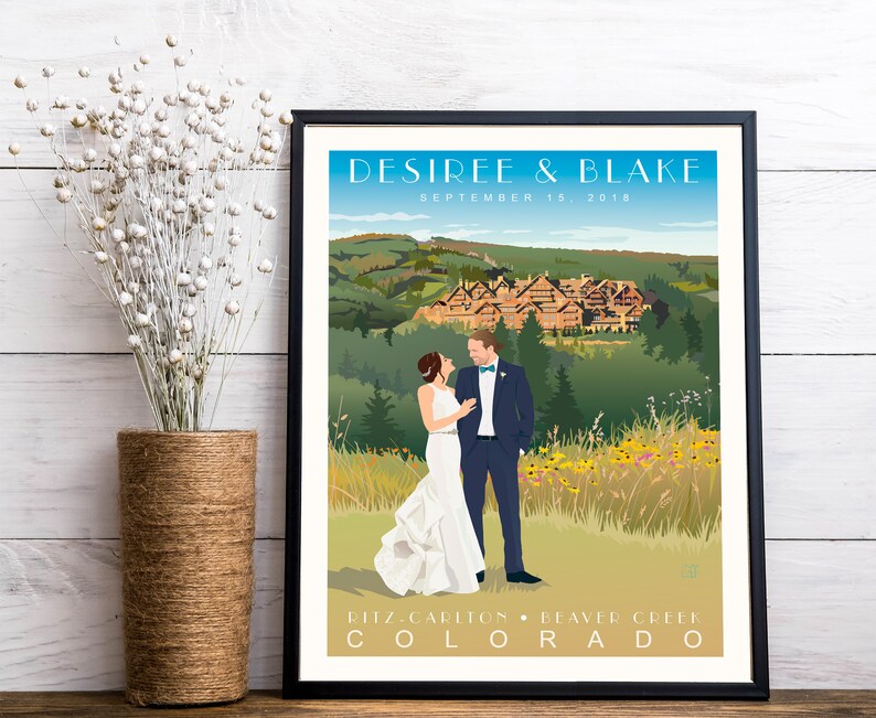 Mountain Wedding Poster Personalized Rustic Wedding Custom | Etsy