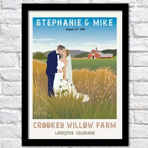 Personalized Farm Wedding Poster, Rustic Wedding, Wedding Portrait ...