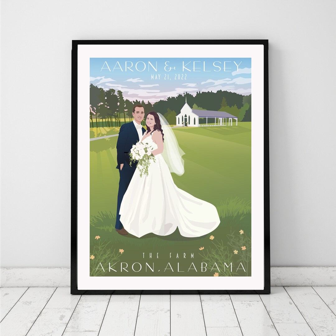 Open Field Wedding Personalized Poster, Golf Course or Park Venue ...