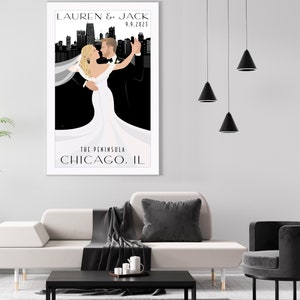 Wedding Dance Poster, Customized Couple, Custom City Venue ...