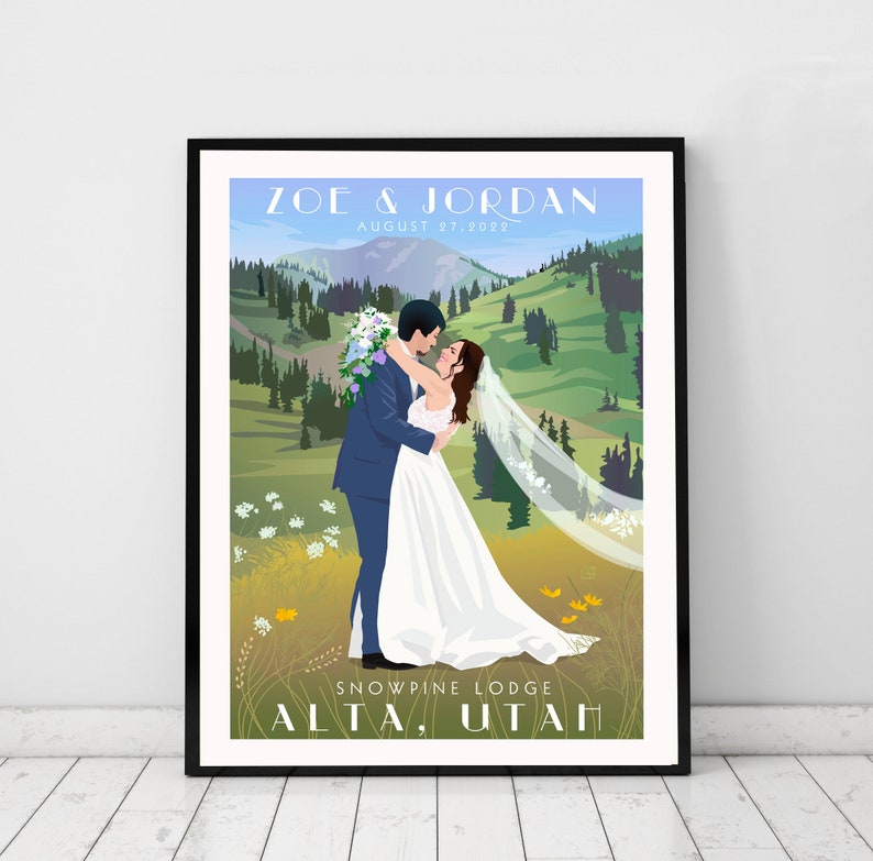 Mountain Wedding Poster Personalized Rustic Wedding Custom - Etsy
