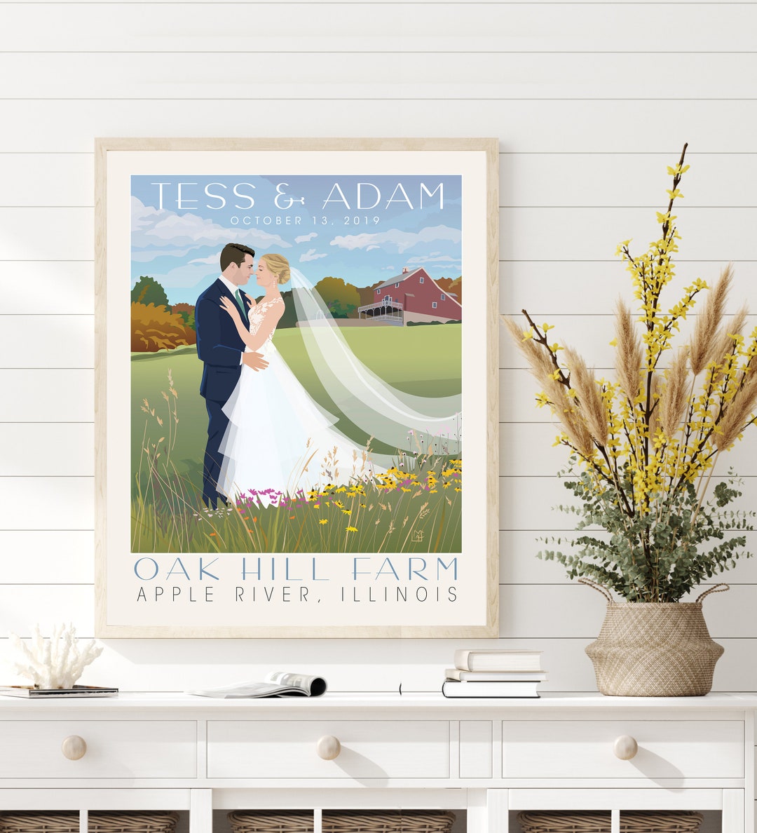 Personalized Farm Wedding Poster, Rustic Wedding, Wedding Portrait ...