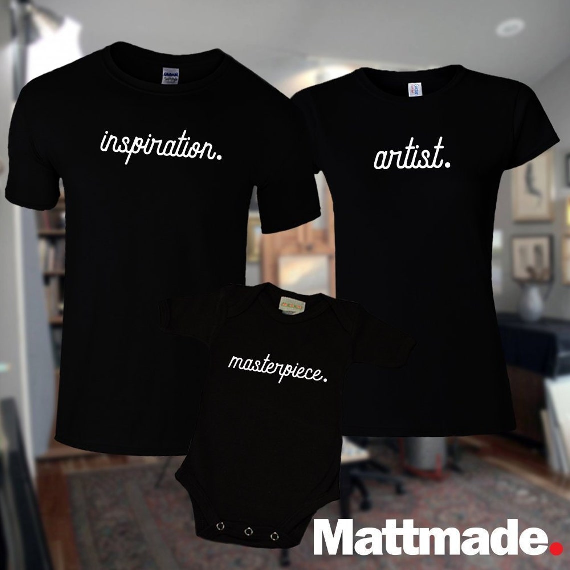 Artist Inspiration Masterpiece Family Set Dad Mom & Baby | Etsy