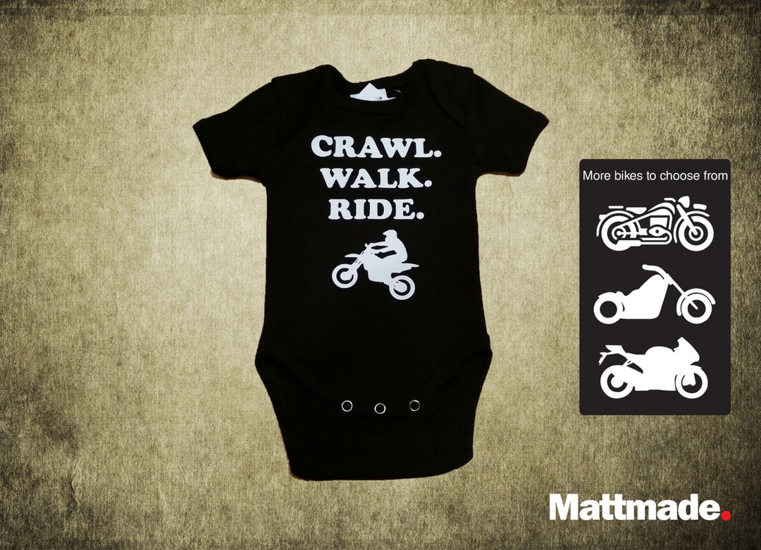 Motorcycle Baby Jumper: Crawl Walk Ride Biker Romper - Etsy