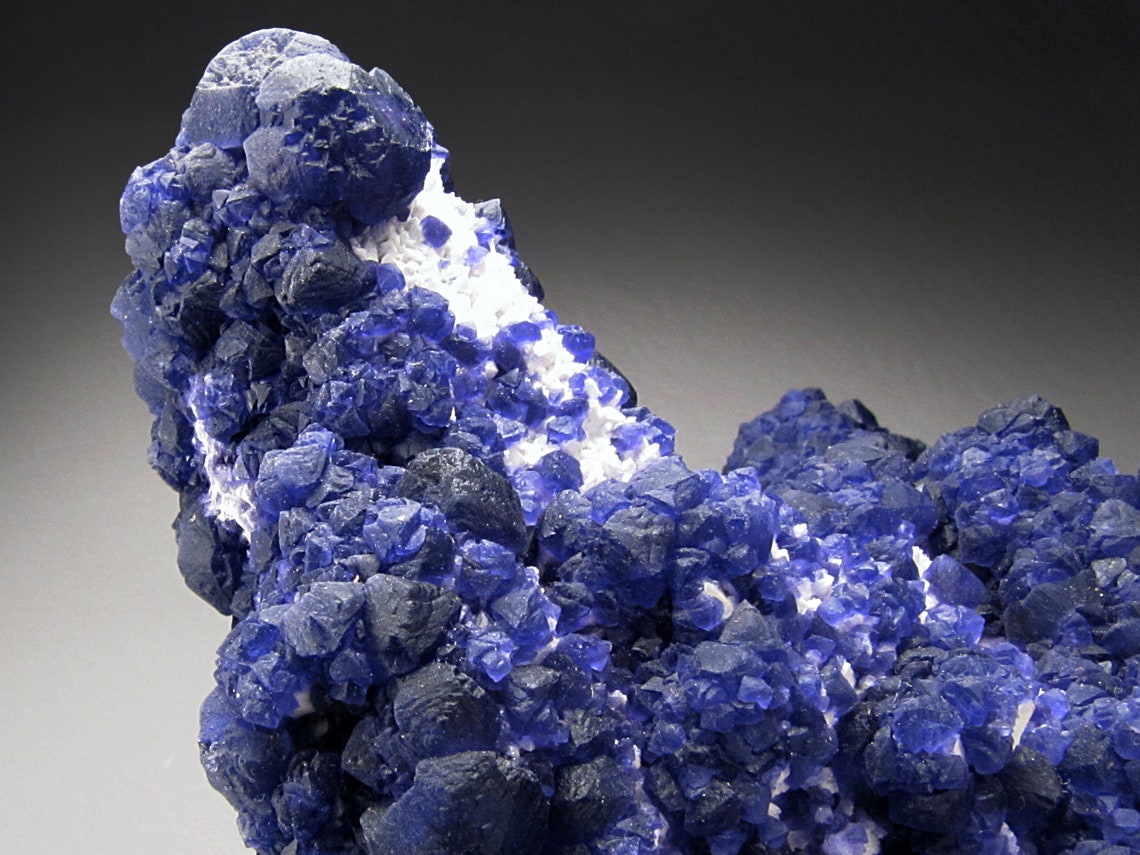 Blue Fluorite on Quartz Crystals, Inner Mongolia, China - Etsy