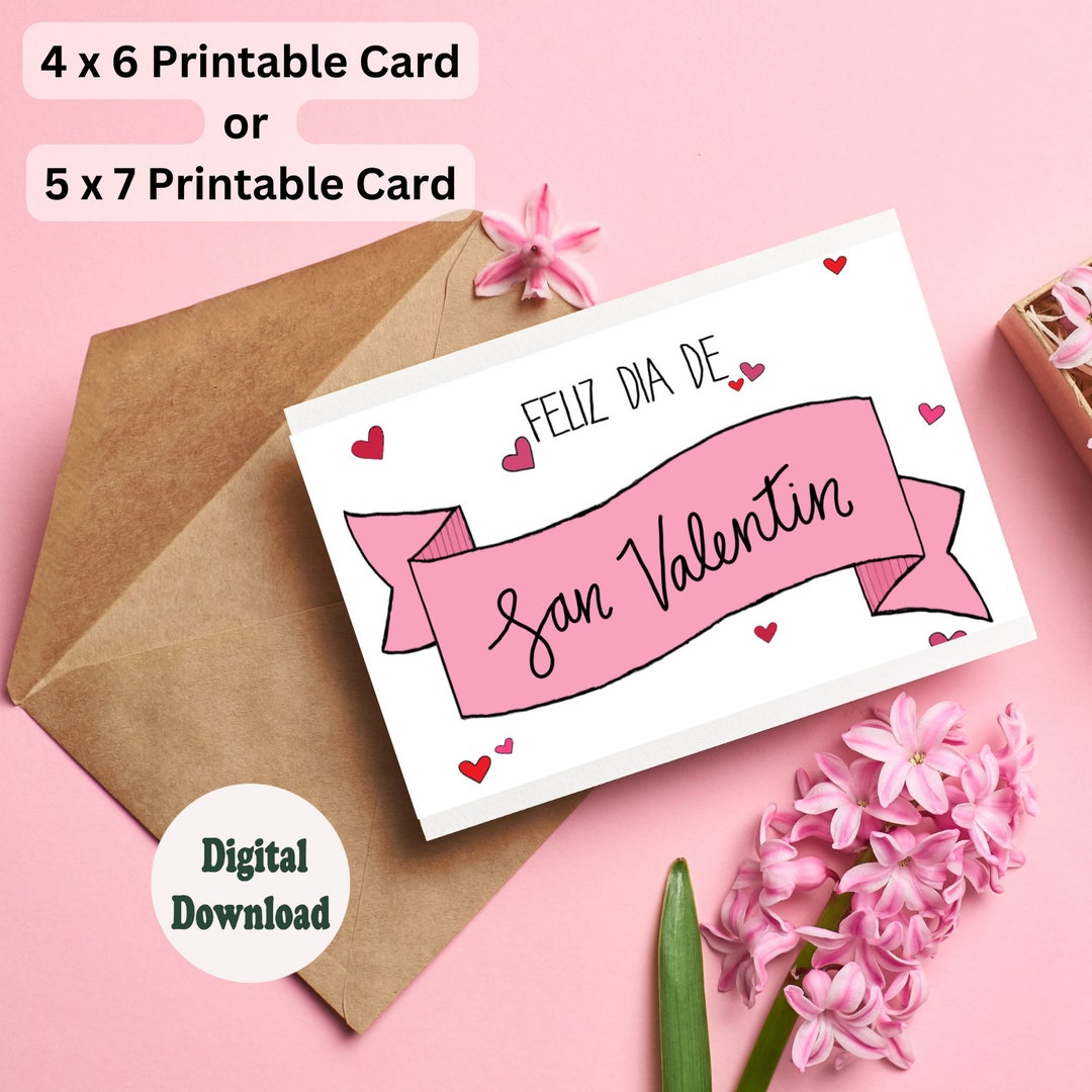 Imprimible Feliz Dia De San Valentin Tarjeta | Spanish Valentines Day ...