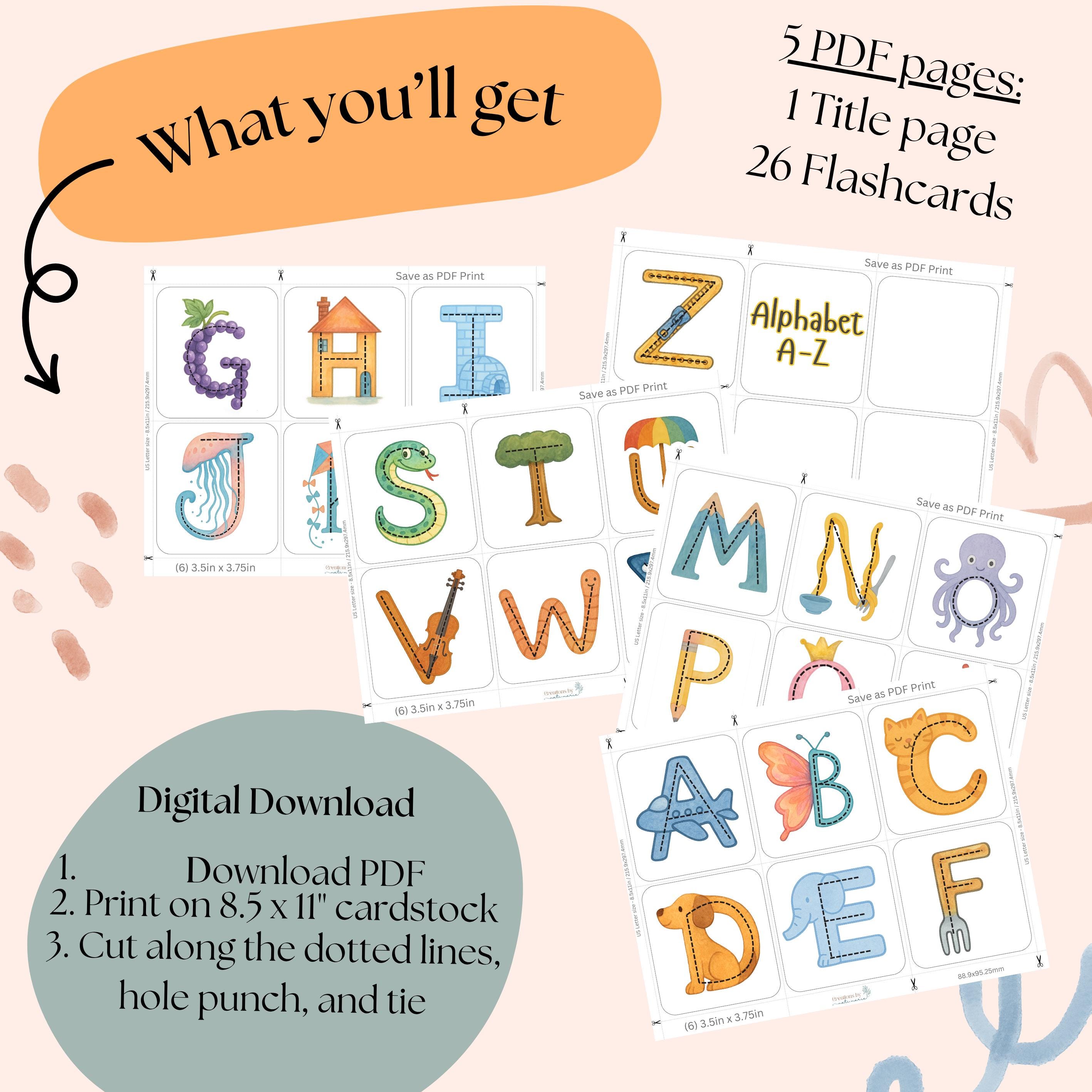 A-Z Alphabet Learning Flashcards | Letter Recognition Flashcards for ...