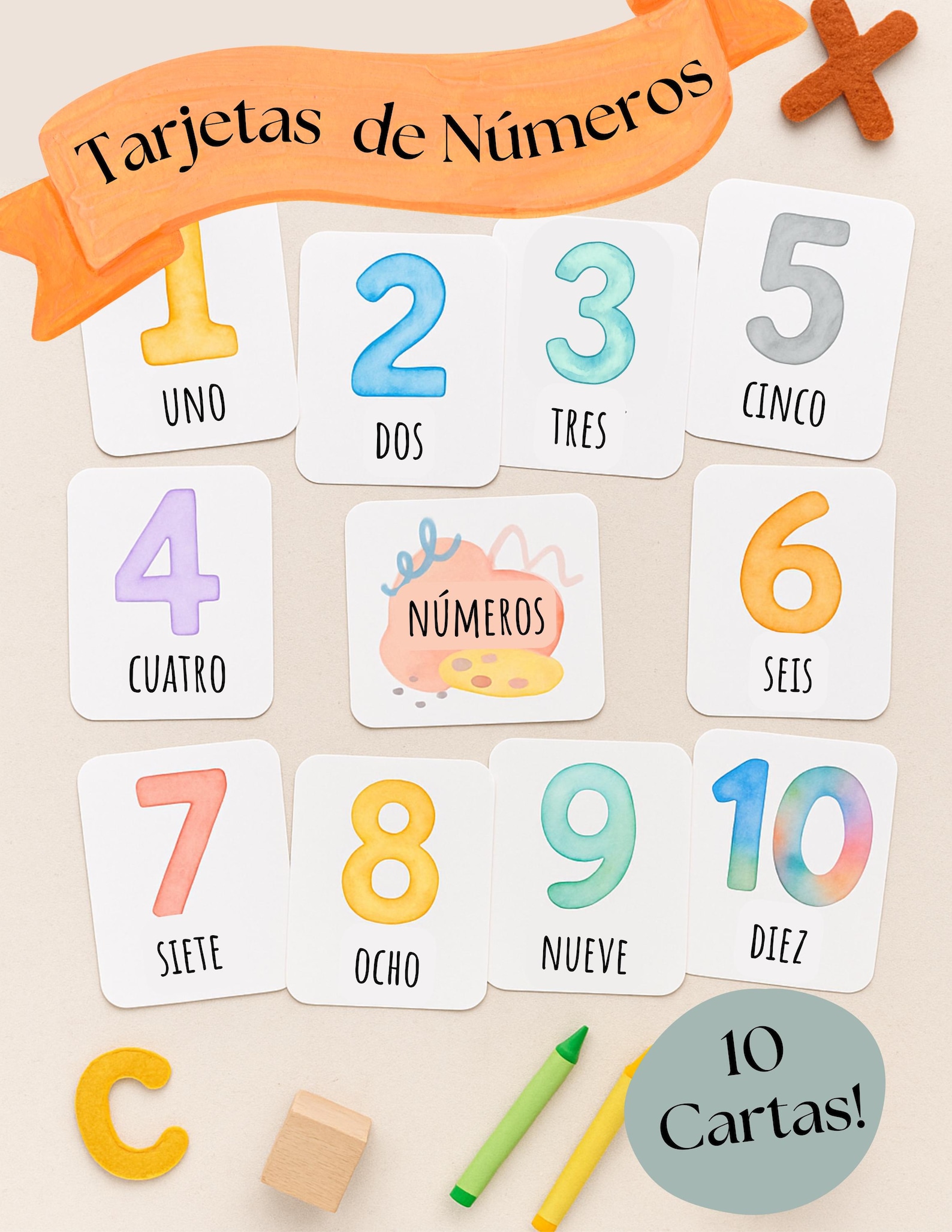 SPANISH Number Flashcards | Tarjetas Didácticas De Números Para ...