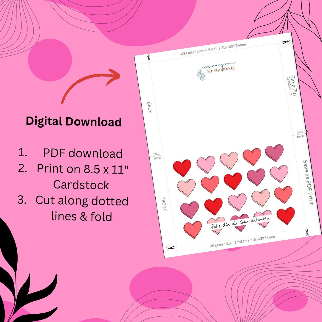 Imprimible San Valentin De Corazones Tarjeta | Spanish Valentines Day ...