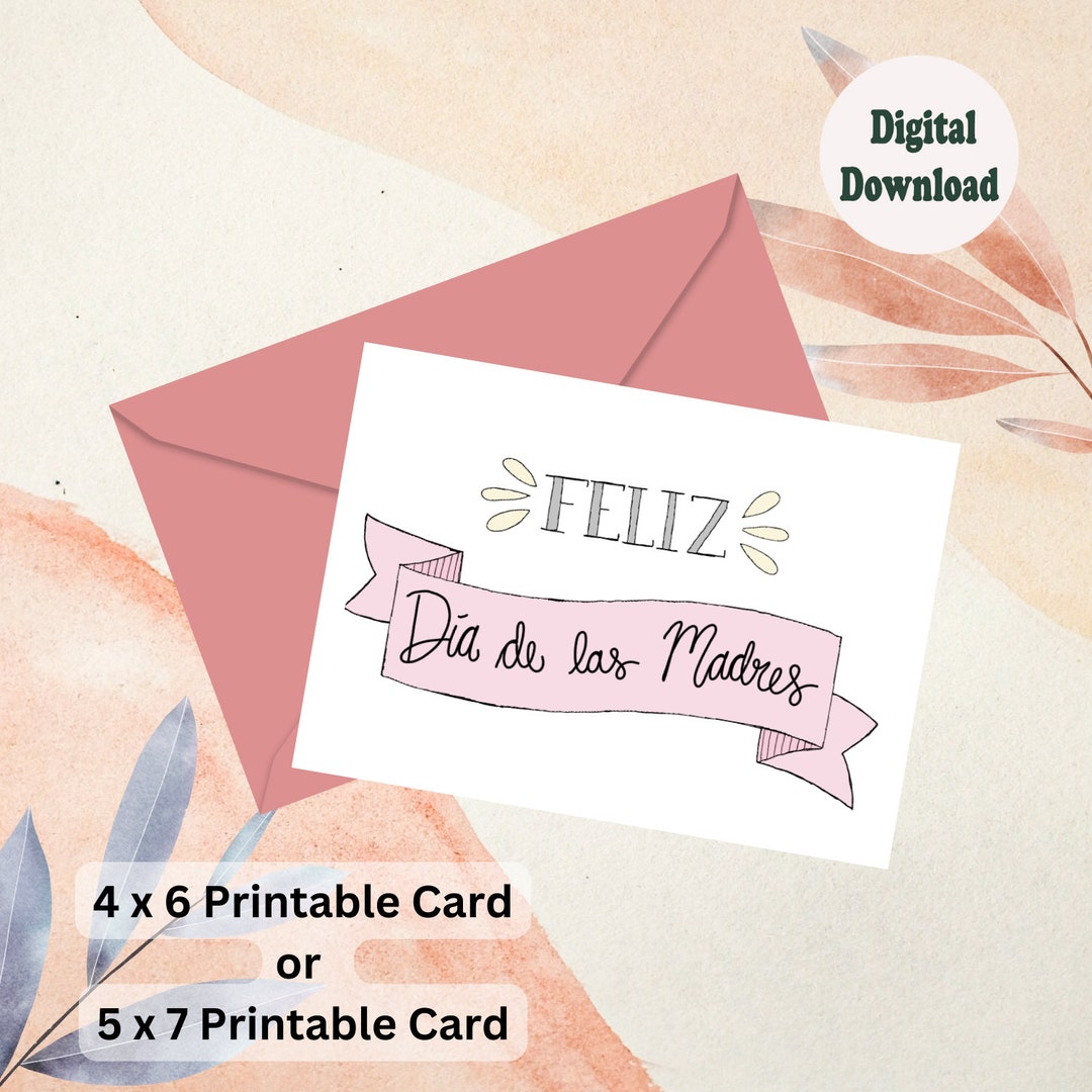 Imprimible Pancarta Dia de la Madre Tarjeta Spanish Mothers Day Card ...