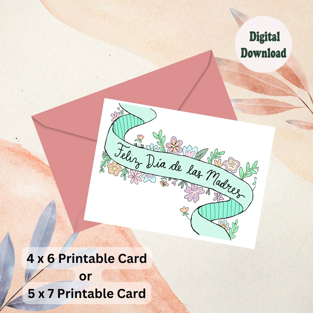 Imprimible Pancarta Floral Dia De La Madre Tarjeta | Spanish Mothers ...