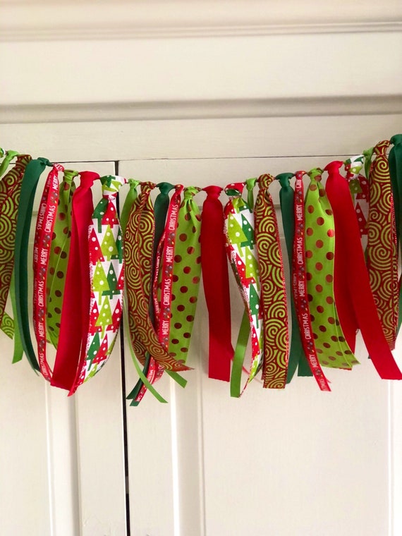 Red and Green Christmas Ribbon Garland // 2020 Update // | Etsy