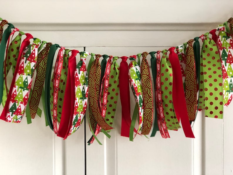 Red and Green Christmas Ribbon Garland // 2020 Update // | Etsy