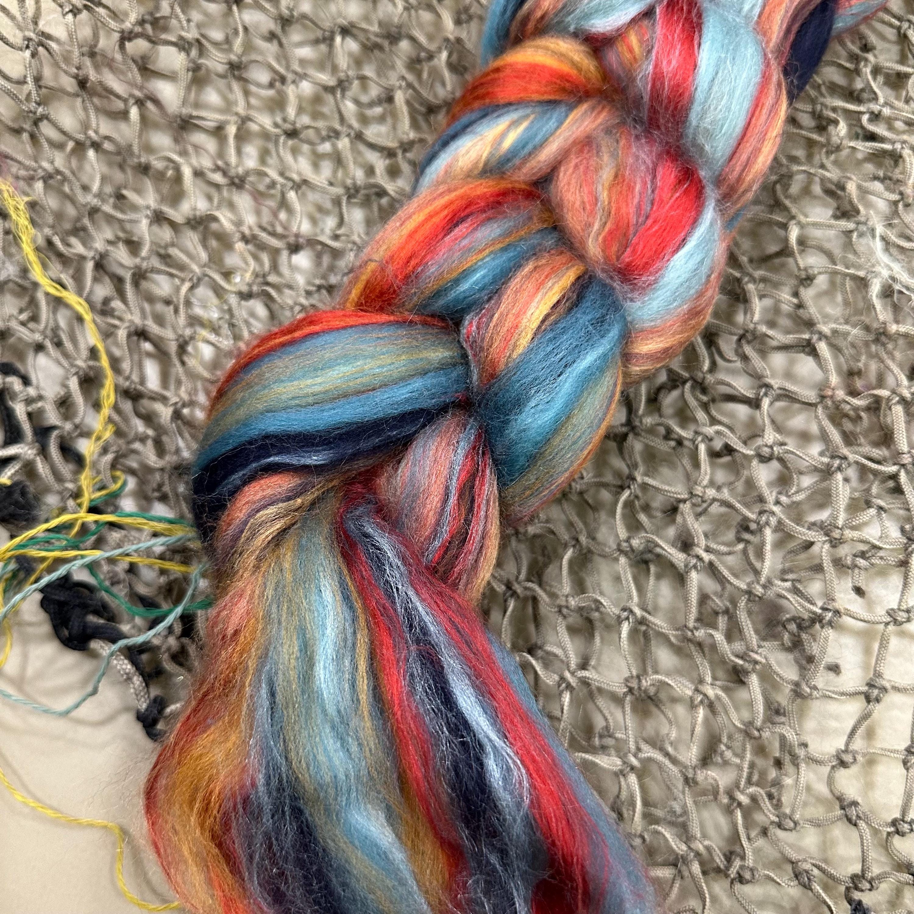 ROVING, Fire and Ice, Retro Roving,merino Silk Fiber,60s Fiber,felting ...
