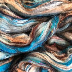 ROVING Beachfront, Sand and Sea Merino Sari Silk Roving, Ocean Spinning ...