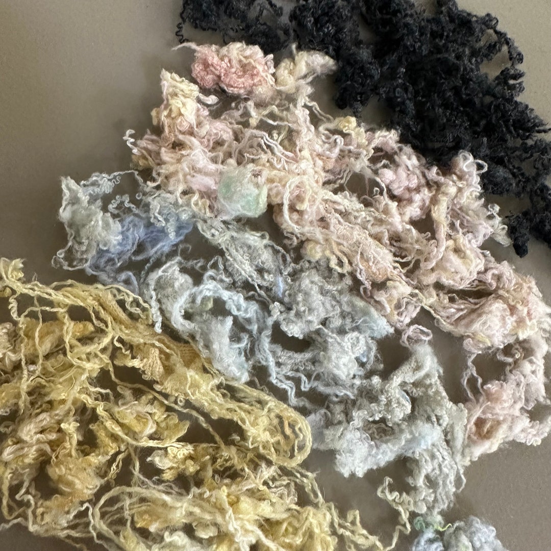 YARN SCRAPS Frogged Cashmere Yarn,wet Felting Wool,art Batt Fiber,art ...