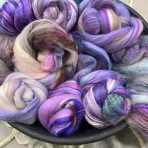 VIOLETS FIBER Bundle,bag O Violets,purple Lavender Art Batt Kit ...