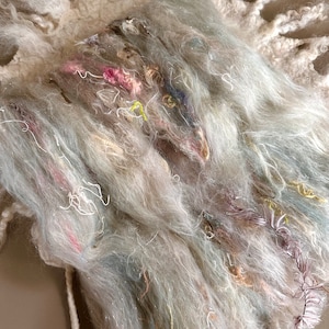 NEW TEXTURED Art Batt, Enchanted Spinning Batt, Luxurious Pastel Merino ...